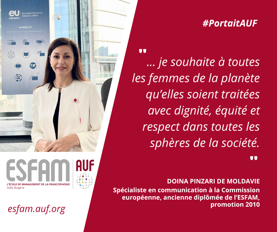 Entretien avec Doina Pinzari, ancienne diplômée de l’ESFAM pour la ...